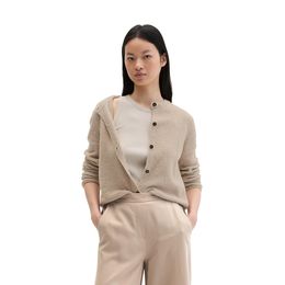 Marc O'Polo Cardigan MARC O'POLO "aus Boucl&eacute;-Garn", Damen, Gr. XL, linen beige, Obermaterial: 78% Baumwolle, 22% Polyamid, unifarben, regular fit, Rundhals, Strickjacken