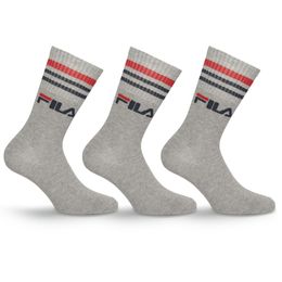 Socken Fila, Damen, Gr. 35-38, grau, Baumwollmischung, elastisch, Socken Socken, breites Rippenb&uuml;ndchen, Logoschriftzug, Cotton-Mix