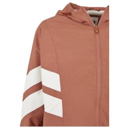 Langmantel Urban Classics "Urban Classics Damen Ladies Crinkle Batwing Jacket", Damen, Gr. 4XL, terracotta, sandwei&szlig;, 100% Polyamid, gestreift, normal, ohne Ausschnitt, M&auml;ntel
