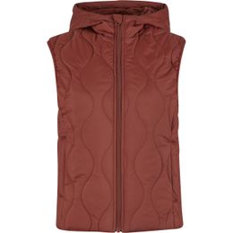 Steppweste Urban Classics "Urban Classics Ladies Super Light Puffer Vest", Damen, Gr. XL, schwarzrust, 100% Polyester, Westen Steppweste