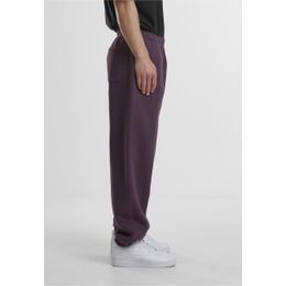 Jogginghose Urban Classics "Urban Classics Fluffy Sweatpants", Herren, Gr. M, US-Gr&ouml;&szlig;en, plumlila, 70% Baumwolle, 30% Polyester, unifarben, loose fit, Hosen Jogginghose