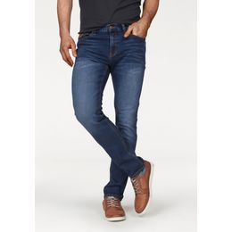 Straight-Jeans Bruno Banani "Hutch", Herren, Gr. 28, L&auml;nge 32, blau, Denim/Jeans, Obermaterial: 98% Baumwolle, 2% Elasthan, unifarben, normal lang, Jeans Straight-Jeans, gerade geschnittenes Bein, niedrige Leibh&ouml;he, regul&auml;re Passform, Topseller
