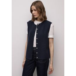Kurzweste Street One, Damen, Gr. 34, shadowed navy, Stoff, 30% Polyester, 29% Polyacryl, 21% Viskose, 20% Nylon, unifarben, normal normal, Rundhals, Westen