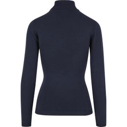 Sweatshirt Urban Classics "Urban Classics Damen Ladies Knitted Turtleneck Sweater", Damen, Gr. 4XL, navy, 70% Viskose, 30% Polyamid, unifarben, slim fit, herzf&ouml;rmiger Ausschnitt, Sweatshirts Sweatshirt