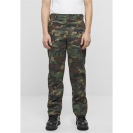 Cargohose Brandit "Brandit Herren US Ranger Cargo Pants", Herren, Gr. S, US-Gr&ouml;&szlig;en, gr&uuml;n (olive camouflage), 65% Polyester, 35% Baumwolle, loose fit, Hosen Cargohose
