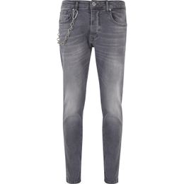Bequeme Jeans 2Y Premium "2Y Premium Herren 2Y Tapered Fit Jeans", Herren, Gr. 32, Normalgr&ouml;&szlig;en, grau, 97% Baumwolle, 3% Elasthan, unifarben, Jeans