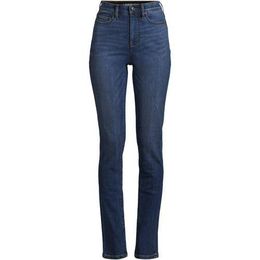LANDS' END Shaping Jeans Straight Fit High Waist, Damen,  Blau, Baumwoll-Mischung, by Lands' End