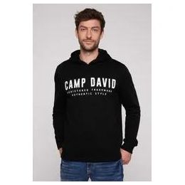 Kapuzensweatshirt CAMP DAVID, Herren, Gr. XL, schwarz, Sweatware, Material: 100% Baumwolle, bedruckt, regular fit normal, Rundhals, eingesetzt Rippb&uuml;ndchen, Sweatshirts, aus Baumwolle