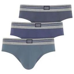 Slip Jockey "Cotton Stretch", Herren, Gr. S, blau (blau, mix), Single Jersey, Obermaterial: 95% Baumwolle, 5% Elasthan, k&ouml;rpernah, Unterhosen Slip, ohne Eingriff, elastisch, bequem