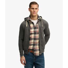 Superdry Herren Monogram Hoodie mit Stickerei und Rei&szlig;verschluss Dark Grey - Gr&ouml;&szlig;e: XL 1040607000940K7W004
