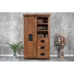 Highboard Akazienholz massiv nussbaum Hochschrank 90 x 150 x 45 cm LIBRO