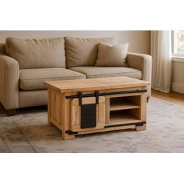 Truhe Akazienholz massiv natur Couchtisch 76 x 51 x 45 cm LIBRO II