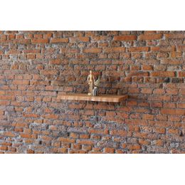 Wandregal Akazienholz natur massiv 60 cm Holzregal Baumkante SUVA
