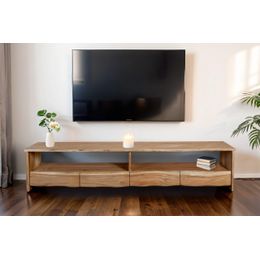 Lowboard Akazienholz massiv natur TV-Board 230 x 45 x 50 cm DAHLIA III