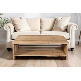 Couchtisch Akazienholz massiv natur Beistelltisch 120 x 60 x 40 cm DAHLIA II