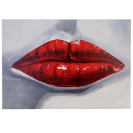 Mendler &Ouml;lgem&auml;lde Lippen, 100% handgemaltes Wandbild Gem&auml;lde XL, 120x85cm ~ Variantenangebot 44755
