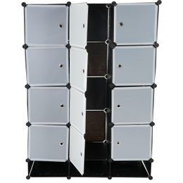 Mendler Regalsystem Sydney T306, Steckregal Garderobe Kleiderschrank, 8 Boxen je 37x37x47cm schwarz ~ Varian 37019