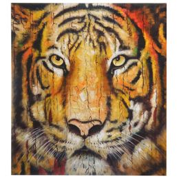 Mendler &Ouml;lgem&auml;lde Tiger, 100% handgemaltes Wandbild Gem&auml;lde XL, 100x90cm ~ Variantenangebot 44748