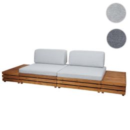 Mendler Garten-Garnitur HWC-L28, Lounge-Set Sitzgruppe Lounge-Sessel Sofa, Spun Poly Akazie Holz FSC ~ Varia 99093+99094
