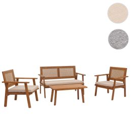Mendler Garten-Garnitur HWC-N46, Lounge-Set Gartenlounge Bank Sessel Tisch, Holz Akazie MVG-zertifiziert ~ V 106960+106961
