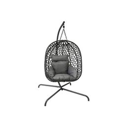 Expo-B&ouml;rse Polyrattan H&auml;ngekorb Kynast mit Gestell 194 cm inkl. Sitz-und Kopfkissen