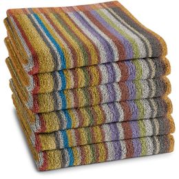 Geschirrtuch DDDDD "DDDDD K&uuml;chenhandtuch Over the Rainbow 50x55 Terra (6er-Pack)", terra, B:50cm L:55cm, 100% Baumwolle, Geschirrt&uuml;cher, Geschirrtuch, schnell trocknend, 100% Baumwolle, mit Streifen