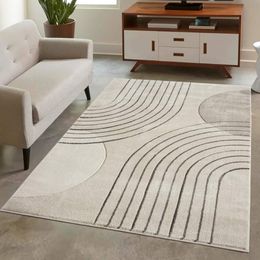Teppich Carpet City "BONITO 7170", braun, B:140cm H:11mm L:200cm, Obermaterial: 100% Polypropylen, Teppiche, Teppich, L&auml;ufer, Flachflor, Hochtief-Muster/ 3D-Effekt, Geo-Muster, Wohnzimmer
