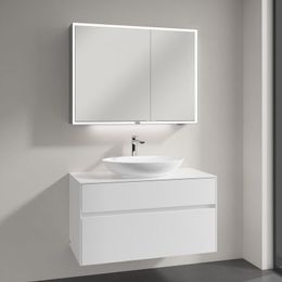 Villeroy & Boch Villeroy & Boch Embrace Schrank mit Loop & Friends Waschtisch, mit Spiegelschrank My View Now, 4A480101+A95600DH+A4551000, My View Now
