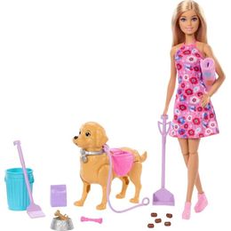 Mattel Malibu Hundespaziergang Spielset mit Puppe und Hund zum Spazierengehen