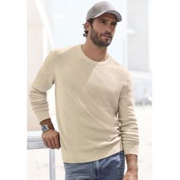 Strickpullover John Devin "bis Gr&ouml;&szlig;e 5XL", Herren, Gr. S (44/46), beige, Strick, Obermaterial: 50% Baumwolle, 50% Polyacryl, unifarben, regular fit normal, Rundhals, Strickb&uuml;ndchen, Pullover Strickpullover, Pullover in modischen Farben aus Baumwollmischung, Topseller