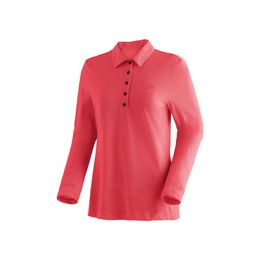 Langarm-Poloshirt Maier Sports "Long Piquee Polo W", Damen, Gr. S, hellrot, 60% Baumwolle, 40% Polyester, Rundhals, Shirts Langarm-Poloshirt