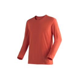 Langarmshirt Maier Sports "Long Sleeve Jersey M", Herren, Gr. M, ziegelrot, 50% Baumwolle, 50% Polyester, Rundhals, Shirts Langarmshirt