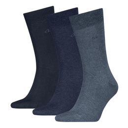 Socken Calvin Klein "CK MEN SOCK", Herren, Gr. 39-42, denim, Baumwollmischung, normal, Socken Socken, uni, Cotton-Mix, breiter Bund
