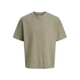 Jack & Jones Rundhalsshirt JACK & JONES "JJEHARRISON STRUCTURE TEE SS O-NECK LN", Herren, Gr. XL, vetiver, Jersey, Obermaterial: 100% Baumwolle, unifarben, Rundhals, Shirts Rundhalsshirt, mit Rundhalsusschnitt