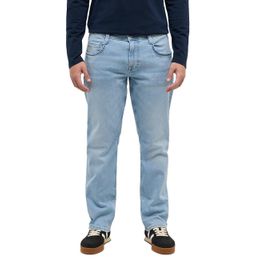 Straight-Jeans Mustang "Herren Style Denver Straight", Damen, Gr. 33, L&auml;nge 32, 314 mittelblau, Denim/Jeans, 99% Baumwolle, 1% Elasthan, unifarben, straight fit, Jeans Straight-Jeans