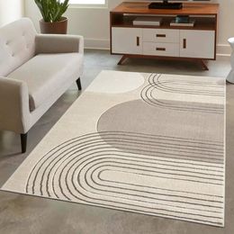 Teppich Carpet City "BONITO 7157", braun, B:160cm H:11mm L:230cm, Obermaterial: 100% Polypropylen, Teppiche, Teppich, L&auml;ufer, Flachflor, Hochtief-Muster/ 3D-Effekt, Geo-Muster, Wohnzimmer