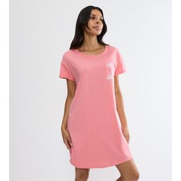 Nachthemd Triumph "Nightdresses NDK X 02", Damen, Gr. 46, N-Gr, cherry rose, Jersey, Obermaterial: 100% Baumwolle, Rundhals, Kleider Nachthemd, weich und atmungsaktiv