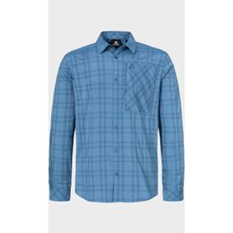 Sch&ouml;ffel Outdoorhemd SCH&Ouml;FFEL "Shirt Style Fraris MEN", Herren, Gr. 54, Normalgr&ouml;&szlig;en, 0840, blau, Oberstoff: 81% Polyester, 14% Nylon, 5% Elasthan, V-Ausschnitt, Hemden Outdoorhemd