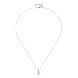 Kette mit Anh&auml;nger Firetti "Schmuck Geschenk Silber 925 Halsschmuck Ankerkette Solit&auml;r-Optik", silberfarben, kristallwei&szlig;, Halsketten, Damen, Silber 925 (Sterlingsilber), L: 45 B: 1,1mm, Kette mit Anh&auml;nger, mit Zirkonia (synth.), B:1,1mm