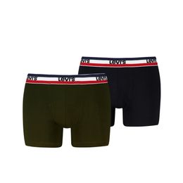 Levi's Boxershorts LEVI'S "LEVIS MEN REPEAT SPW LOGO BOXER BRIEF", Herren, Gr. L, khaki, schwarz, Obermaterial: 95% Baumwolle, 5% Elasthan, k&ouml;rpernah, Unterhosen Boxershorts, ohne Eingriff, elastischer Logobund, Baumwoll-Mix