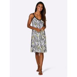 w&auml;schepur w&auml;schepur Damen Nachthemd, schwarz-limone-bedruckt, Gr&ouml;&szlig;e 36/38