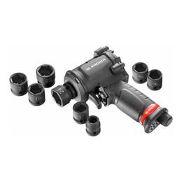 Facom Druckluft-Schlagschrauber + Stubby Steckschl&uuml;ssel Set 9-teilig (NSS.J8PB)