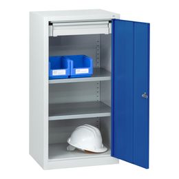 C+P Stahl-Fl&uuml;gelt&uuml;renschrank Serie 89, H1000xB100xT500mm, 7035/5010 ; C + P M&ouml;belsysteme (87210-00|S10006)