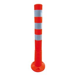 Schake Flexipfosten rot, selbstaufrichtend, &Oslash; 80mm, H&ouml;he: 750mm + 3 wei&szlig; refl. Streifen, inkl Befestigungsmaterial (412212)