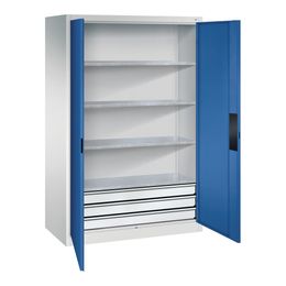 C+P Schwerlastschrank mit Schubladen Acurado, 1950x1200x600mm, 7035/5010 ; C + P M&ouml;belsysteme (8932-523|S10172)