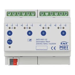 MDT technologies Dimmaktor 4-fach 6TE REG 250W, 230VAC AKD-0401.02)