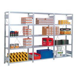 Regalwerk BERT-Lagerregal Grundfeld HxBxT 3000x1005x300 mm Stecksystem Stahlblech RAL 7035 (B3-57310-30-LG)