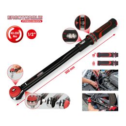KS Tools 1/2" ERGOTORQUE&reg;precision Ratschen-Drehmomentschl&uuml;ssel Drehknopf, 40-200Nm (516.1442)