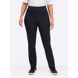 sheego Gro&szlig;e Gr&ouml;&szlig;en Hose mit Dehnbund, Viskose-Qualit&auml;t, marine, Gr&ouml;&szlig;e 205 - Damen