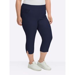 sheego Gro&szlig;e Gr&ouml;&szlig;en Stretch-Hose in Wadenl&auml;nge, marine, Gr&ouml;&szlig;e 48 - Damen